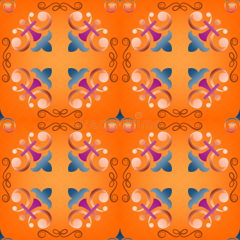 Seamless, Abstract, Colorful Pattern of Elements in Arabic, Asian ...