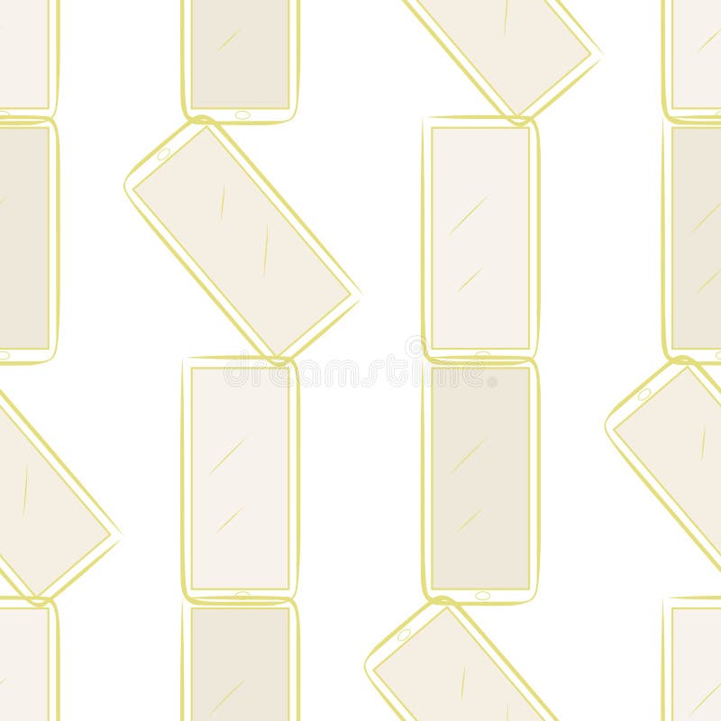 Seamless Abstract Conceptual Hand Drawn Handphone or Mobilephone ...