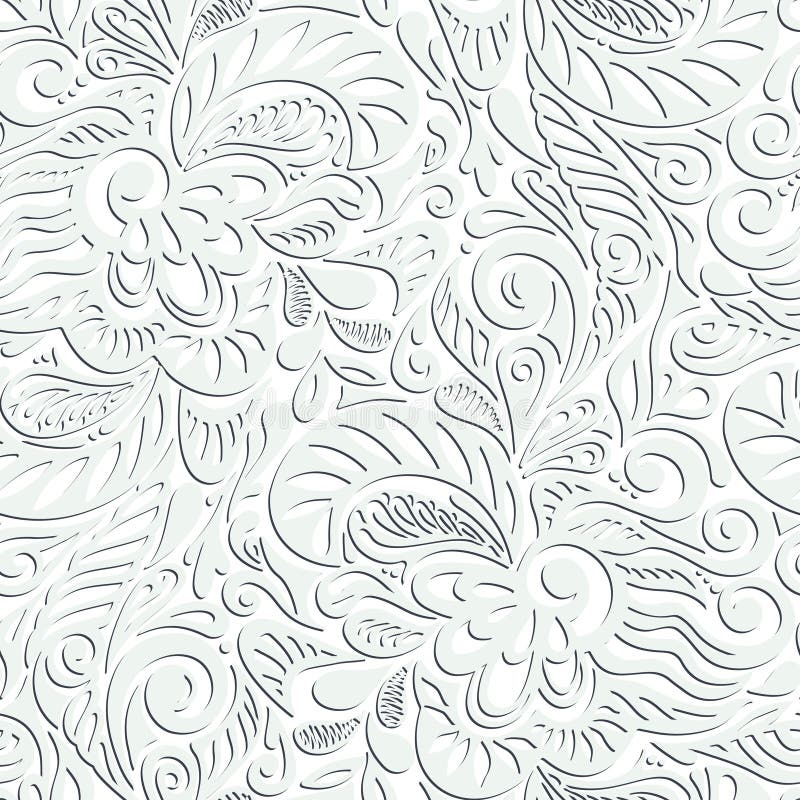 Seamless Abstract Curly Floral Pattern Stock Illustration ...