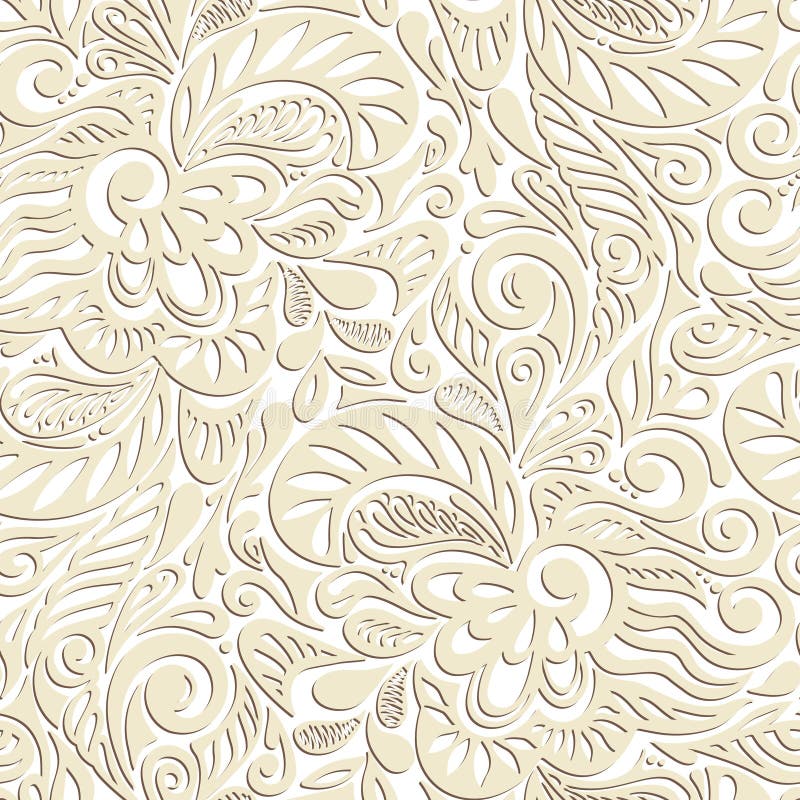 Seamless Abstract Curly Floral Pattern Stock Illustration ...