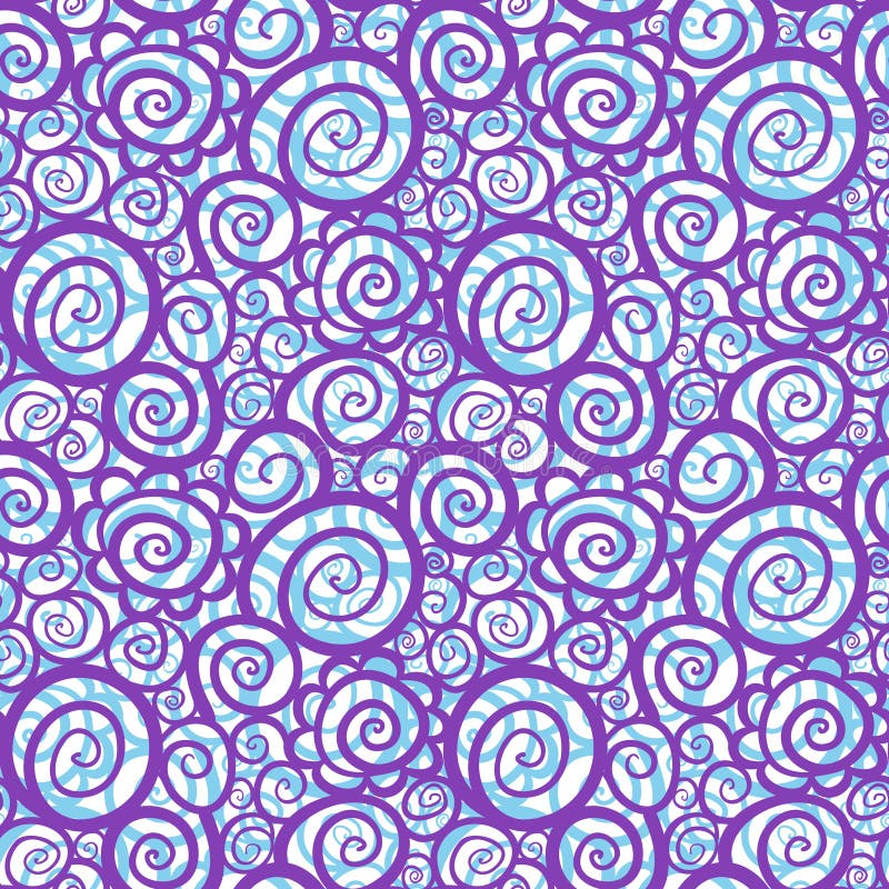 Seamless Abstract Curly Wave Pattern Stock Illustration - Illustration ...
