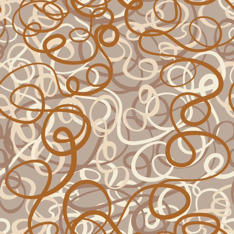 Seamless Abstract Curly Wave Pattern Stock Illustration - Illustration ...