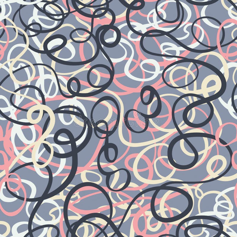 Seamless Abstract Curly Wave Pattern Stock Illustration - Illustration ...