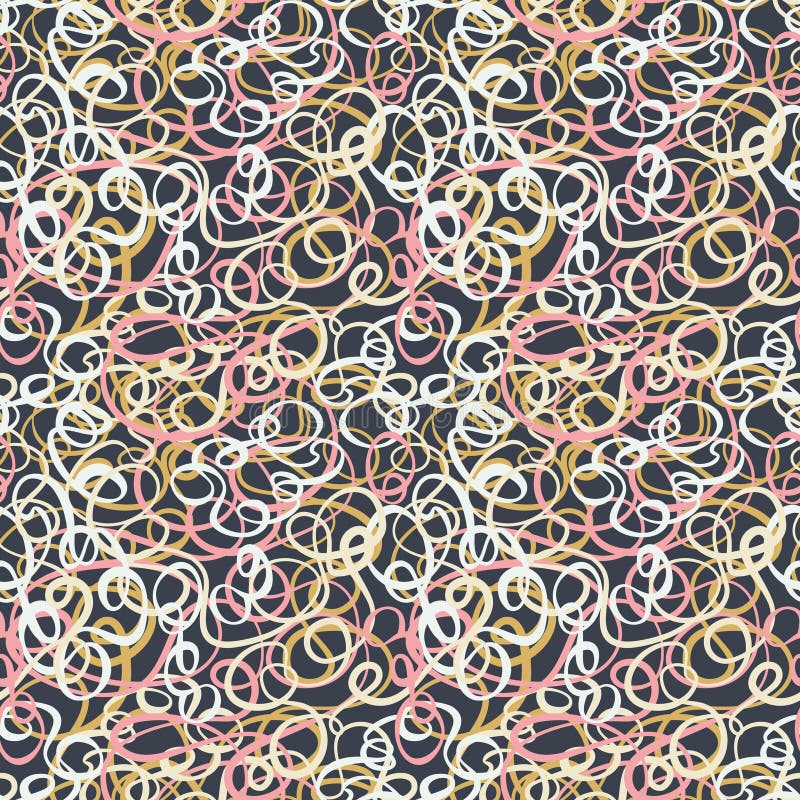 Seamless Abstract Curly Wave Pattern Stock Illustration - Illustration ...