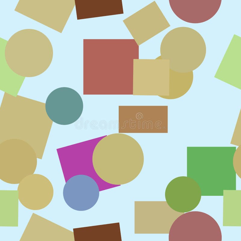 Seamless Abstract Ellipse & Square Box Geometric Pattern, Colorful ...