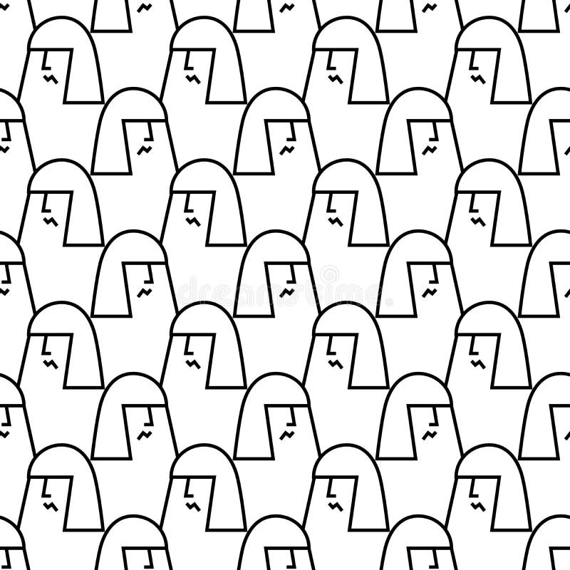 Seamless Abstract Face Pattern Stock Vector - Illustration of backdrop ...