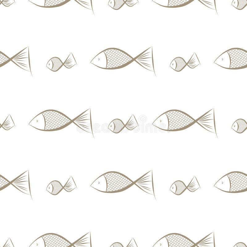 Seamless Abstract Fish Illustrations Background. Design, Art, Repeat ...