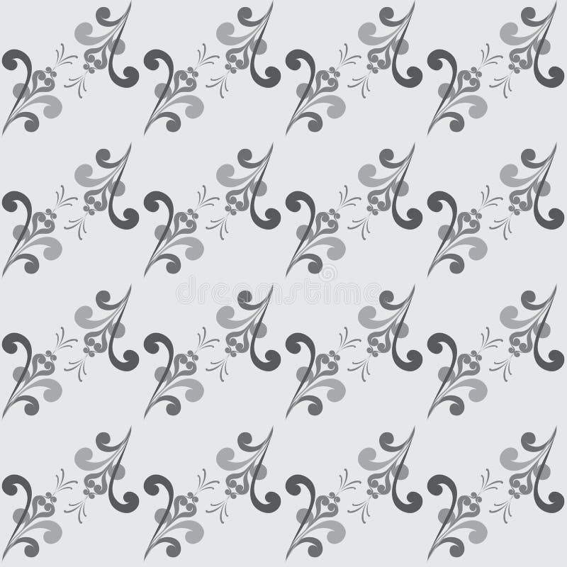 Seamless Abstract Floral GrayScale Pattern Stock Vector - Illustration ...