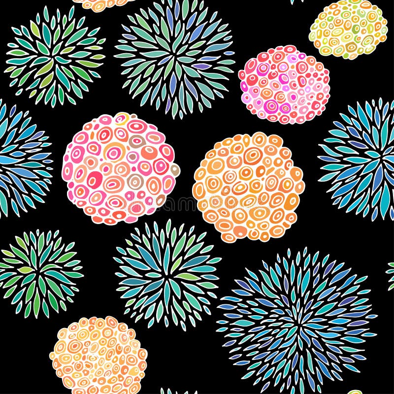 Seamless Abstract Floral Pattern. Hand Drawing Vector Ornament Stock ...