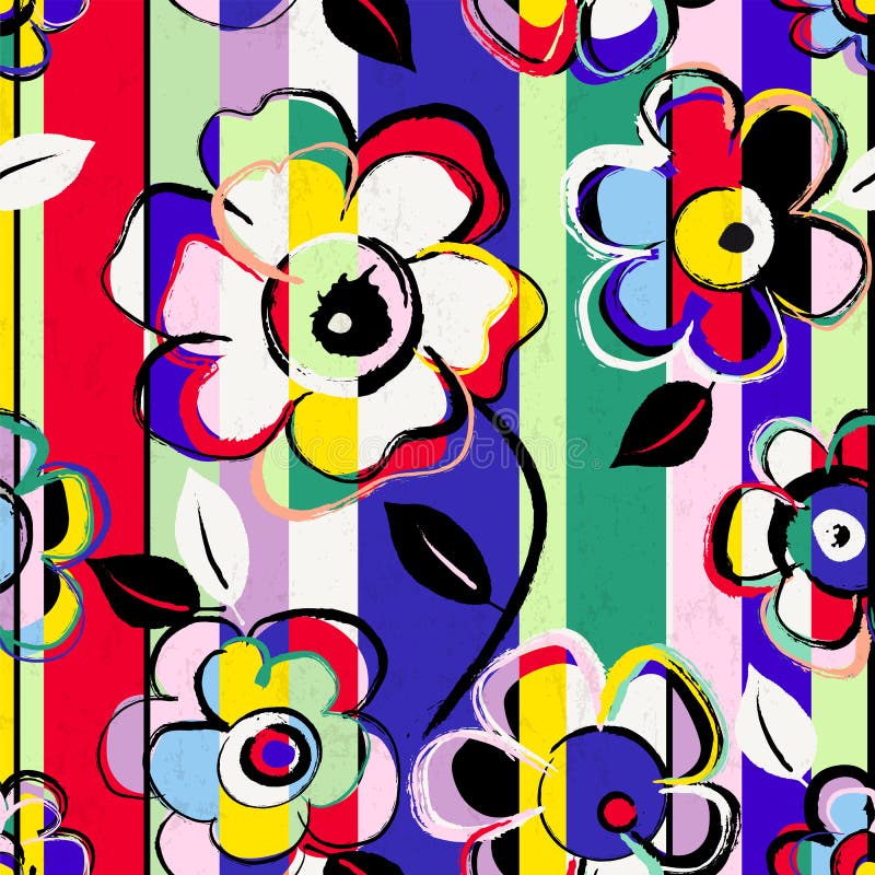 Seamless Abstract Flowers Background Stock Vector - Illustration of ...