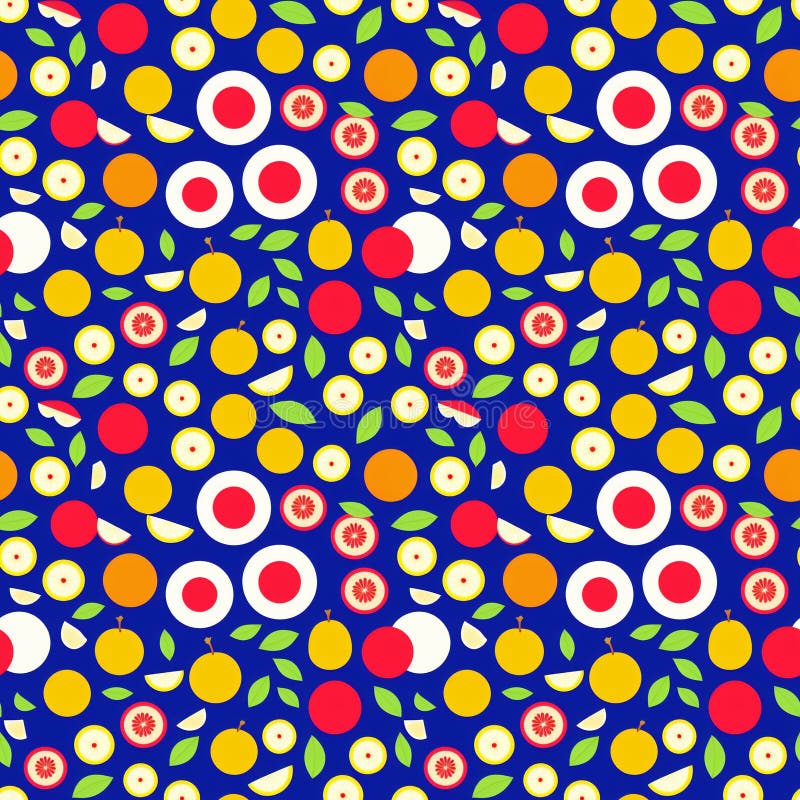 Seamless Abstract Fruit Pattern Stock Illustration - Illustration of ...