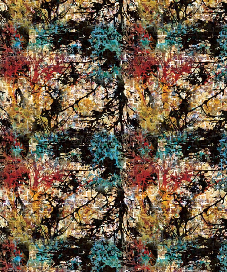 Seamless Abstract Geometric Allover Patterns Illustrations for Fabrics ...