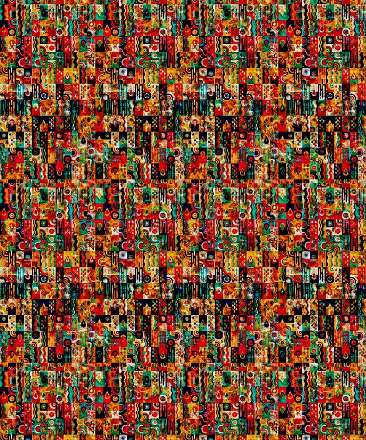 Seamless Abstract Geometric Allover Patterns Illustrations for Fabrics ...