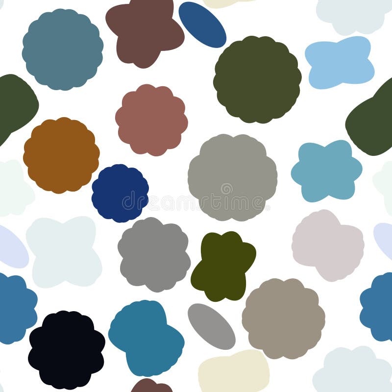 Seamless Abstract Geometric Background with Shape of Oval & Mixed ...