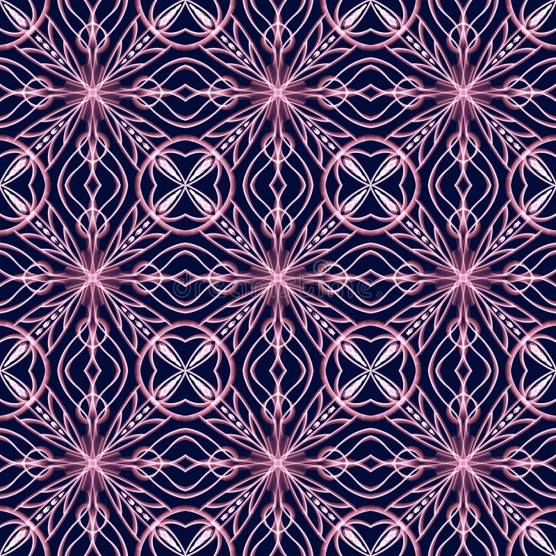 Seamless Abstract Geometric Floral Monochrome Surface Pattern Stock ...