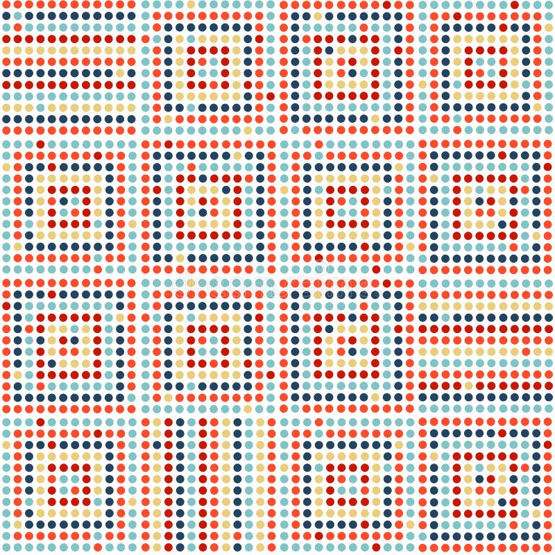 Seamless Abstract Geometric Pattern. Colorful Dotted Squares on White ...
