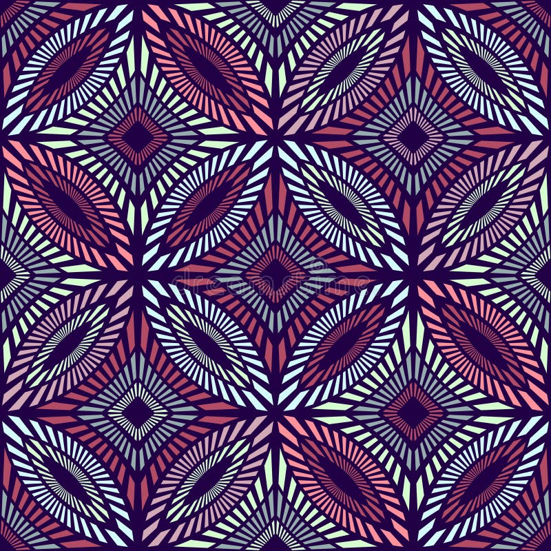 Seamless Abstract Geometric Pattern with Concentric Striped Circles and ...