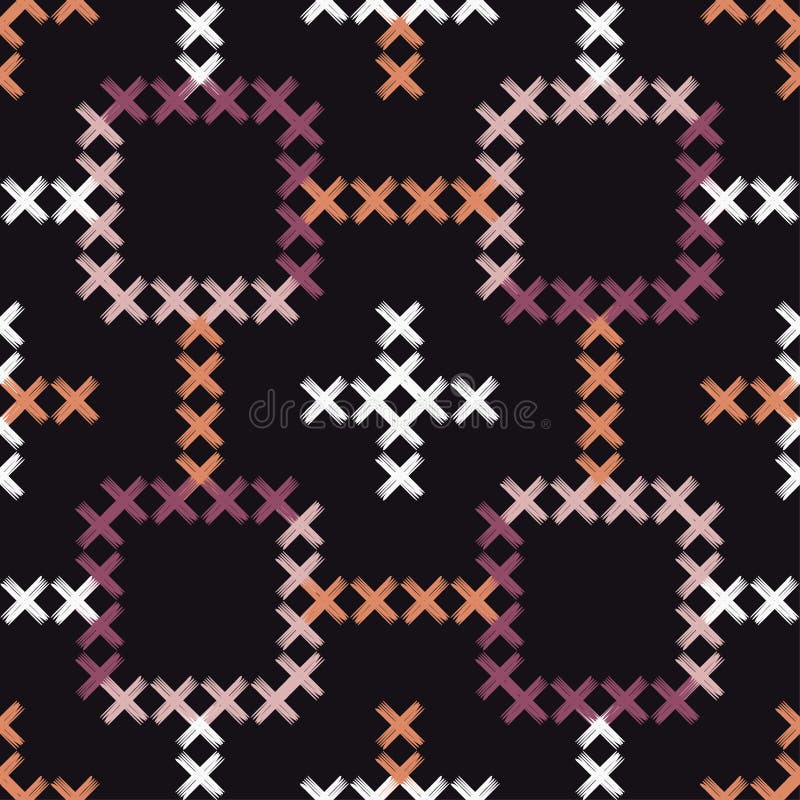 Seamless Abstract Geometric Pattern. Cross-stitch. Mosaic Texture ...