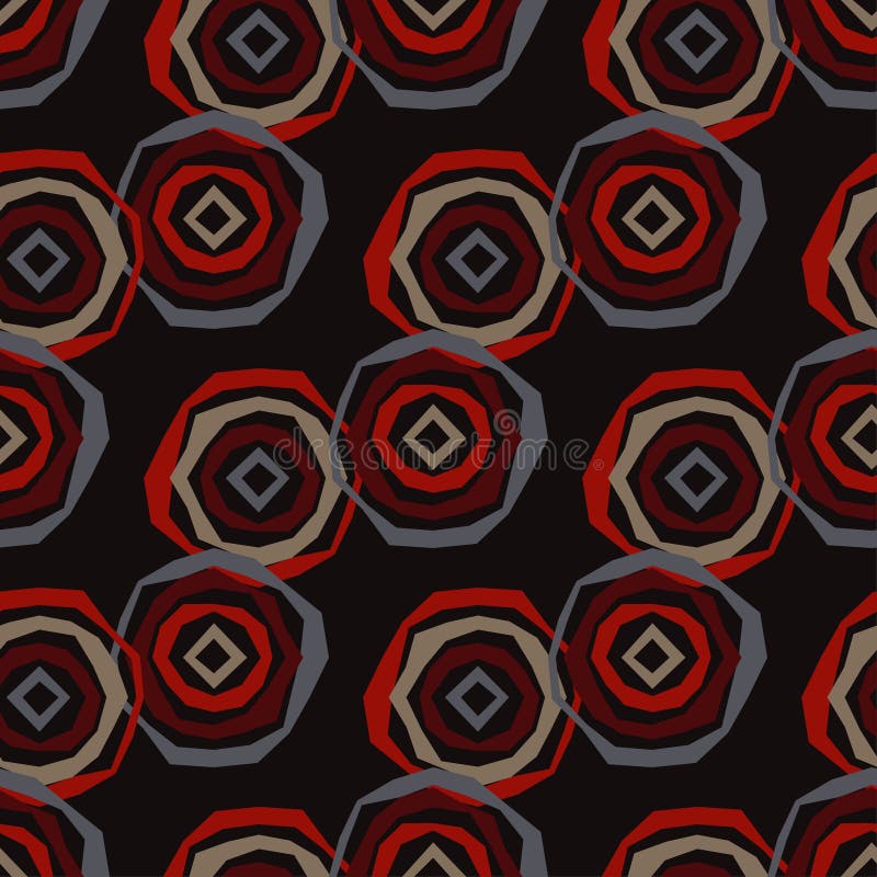 Seamless Abstract Geometric Pattern. Decorative Roses. Mosaic Texture ...