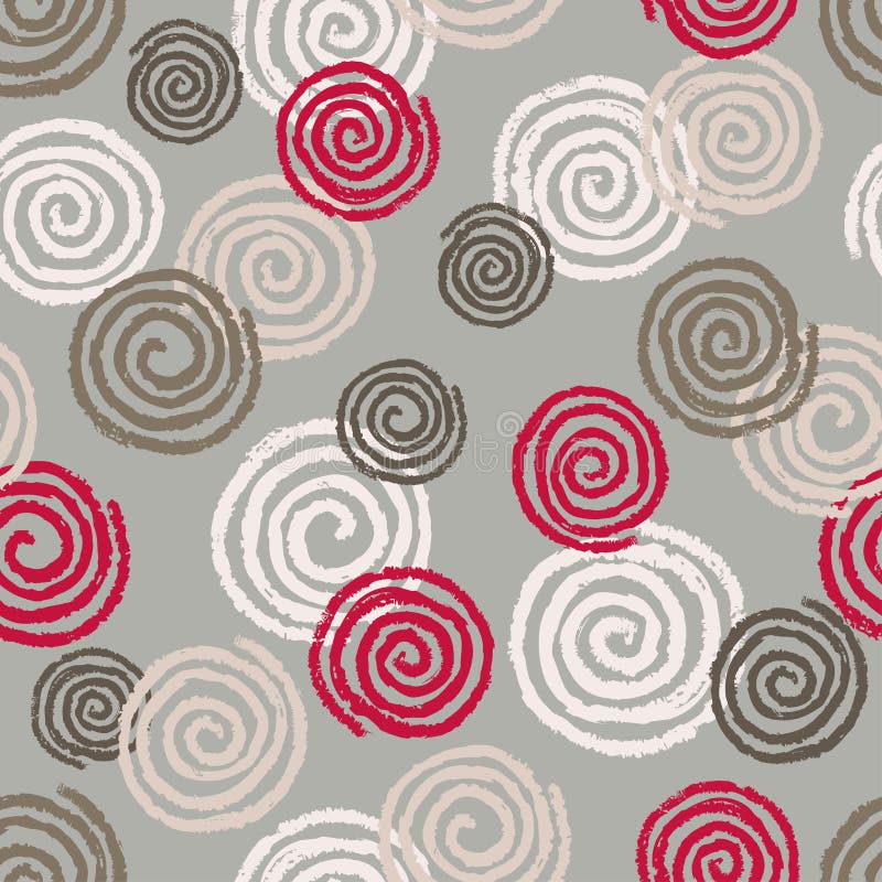 Seamless Abstract Geometric Pattern with Hand Drawn Spirals Stock Vector - Illustration of ...