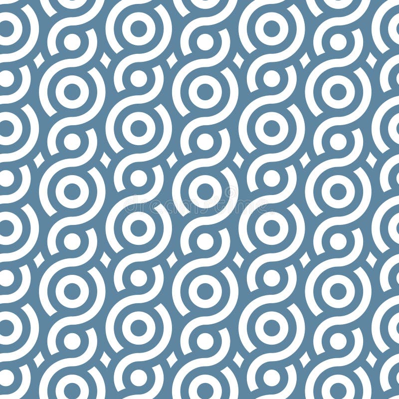 Seamless Geometric Pattern of Blue Concentric Circles on a White ...