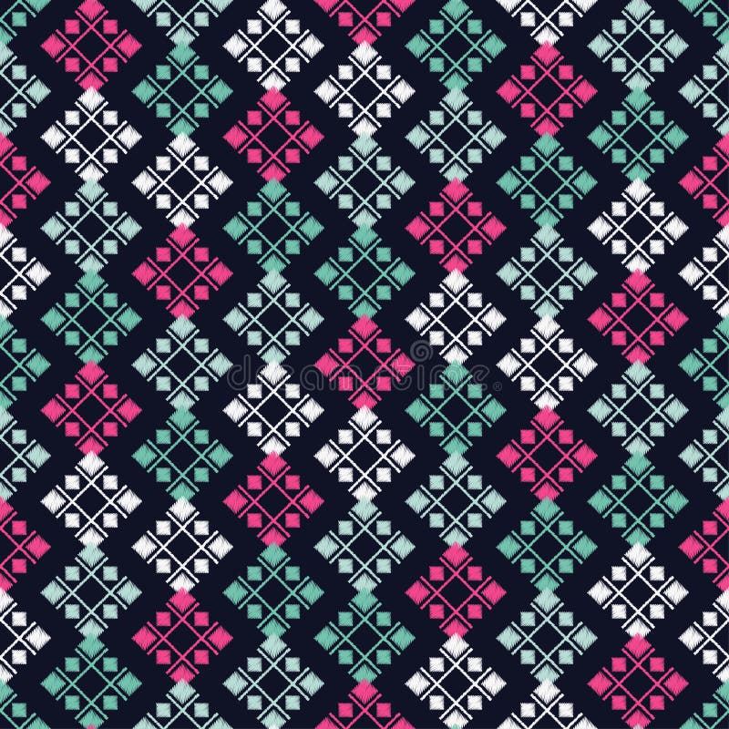 Seamless Abstract Geometric Pattern. Mosaic Texture. Brushwork. Hand ...