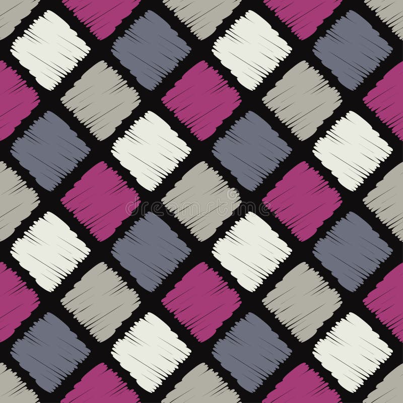 Seamless Abstract Geometric Pattern. Mosaic Texture. Brushwork. Hand ...