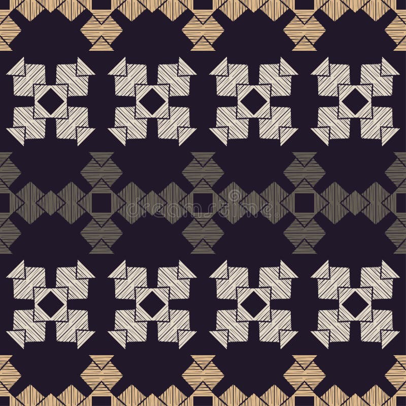 Seamless Abstract Geometric Pattern. Mosaic Texture. Brushwork. Hand ...