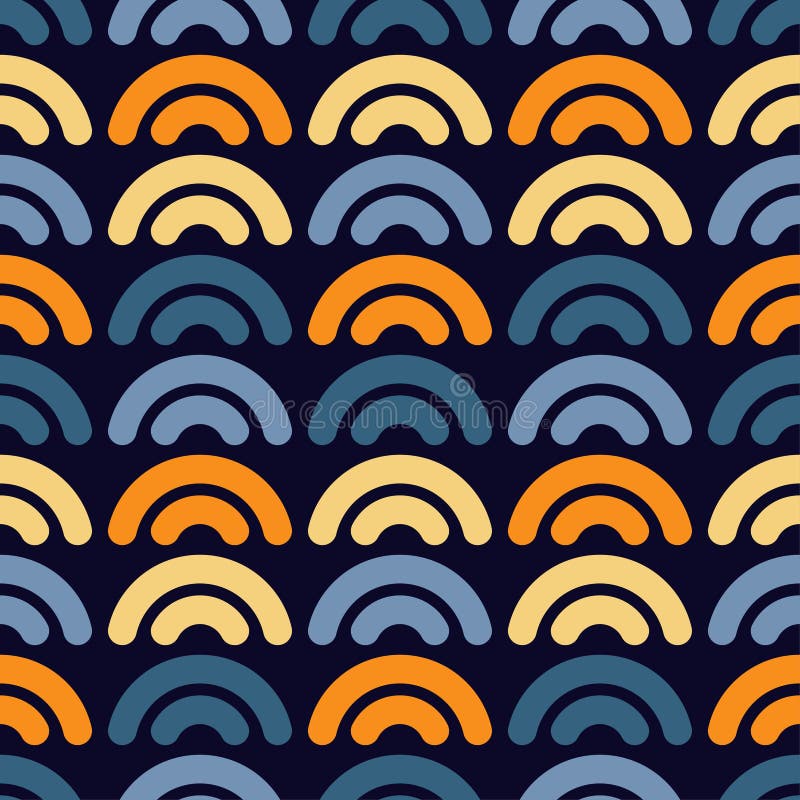 Seamless Abstract Geometric Pattern. Mosaic Texture. Semicircle. Wave ...