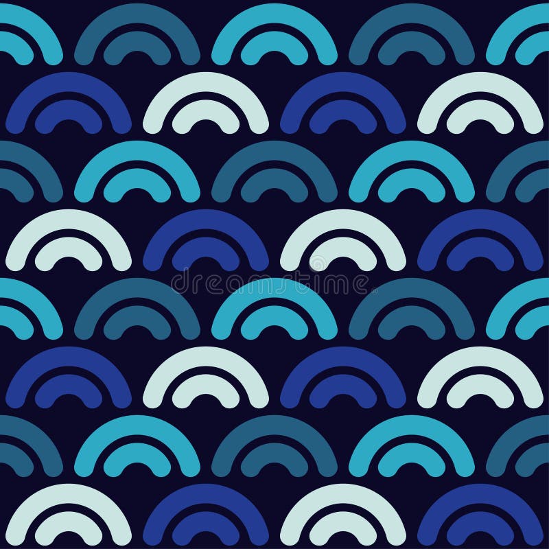 Seamless Abstract Geometric Pattern. Mosaic Texture. Semicircle. Wave ...