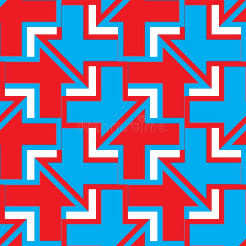 Seamless Abstract Geometric Pattern in Red Blue and White Colors ...