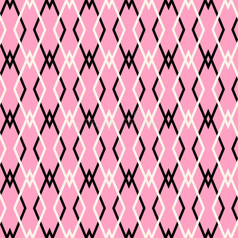 Seamless Abstract Geometric Pattern. Retro Style Pink Repeat Background ...