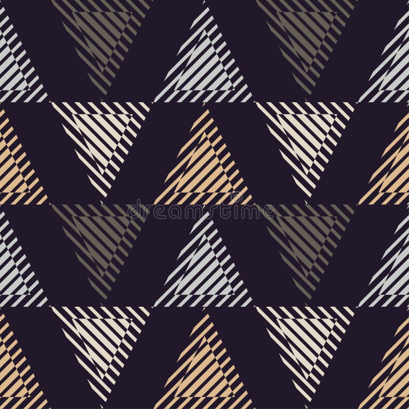 Seamless Abstract Geometric Pattern. Striped Triangles. Vector Pattern ...