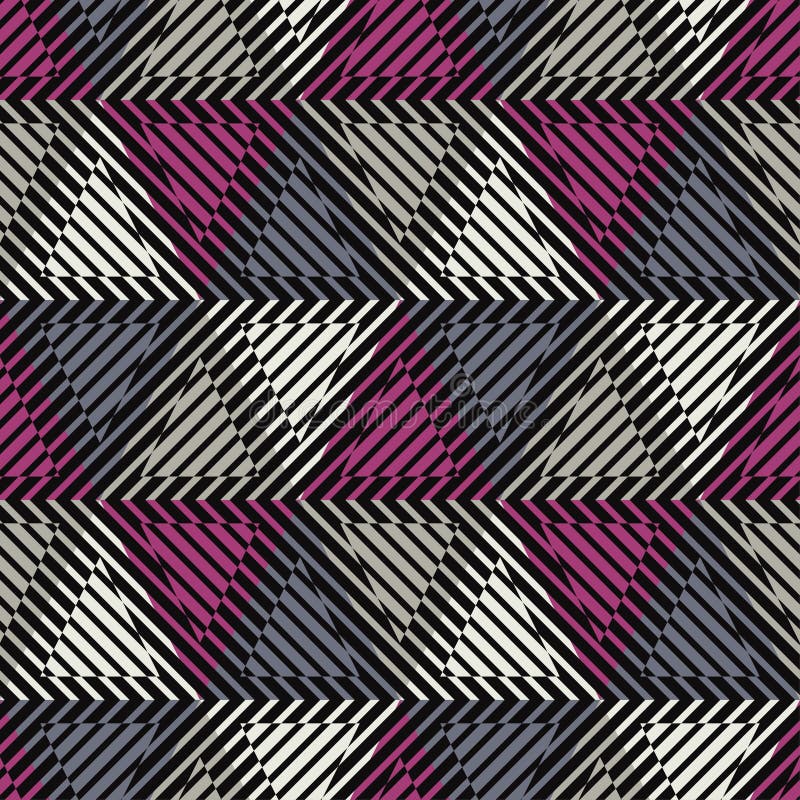 Seamless Abstract Geometric Pattern. Striped Triangles. Vector Pattern ...