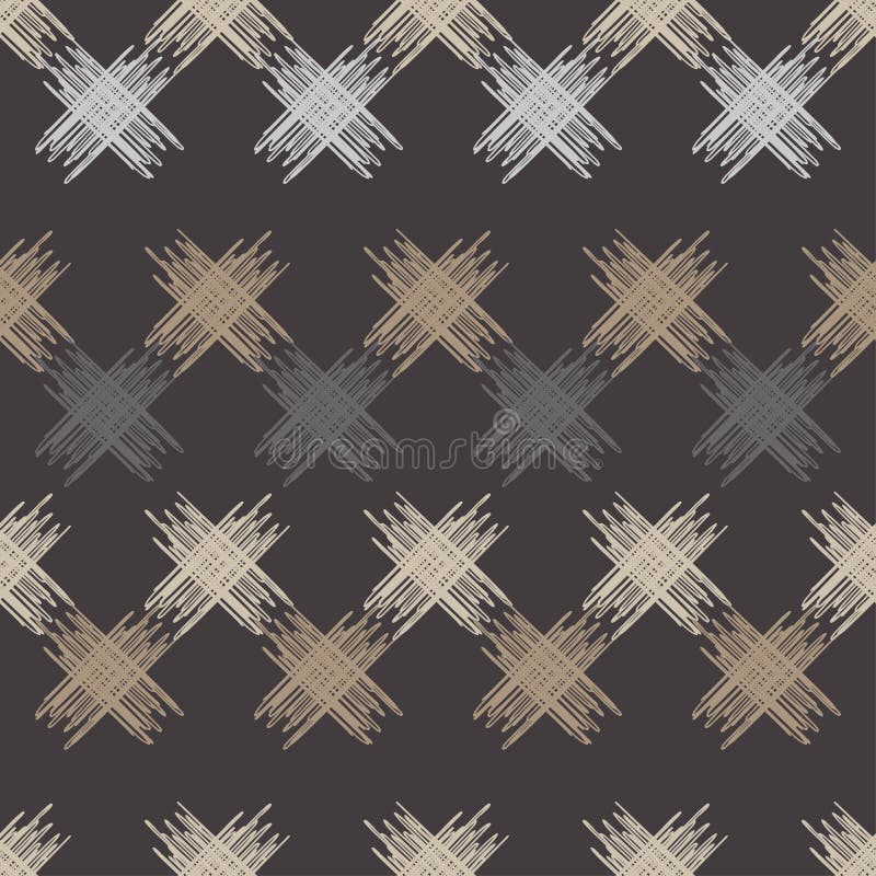 Seamless Abstract Geometric Pattern. Texture with Crosses. Scribble ...