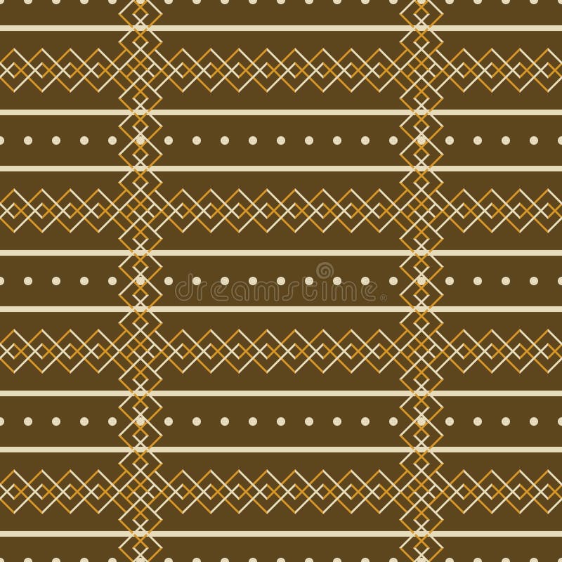 Seamless Geometric Rustic Pattern in Brown and Orange Colors Stock ...