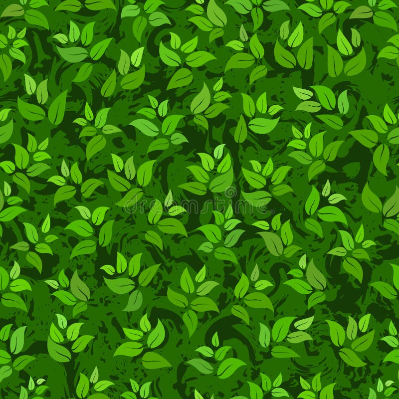 Green Spring Leaves Texture Seamless Pattern Stock Vector ...