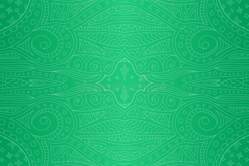 Seamless Abstract Green Linear Pattern with Stars Stock Vector ...