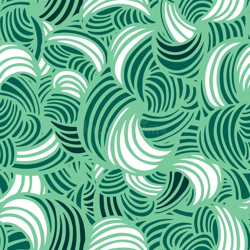 Seamless Abstract Green Pattern. Hand Drawn Doodle Art Stock Vector ...