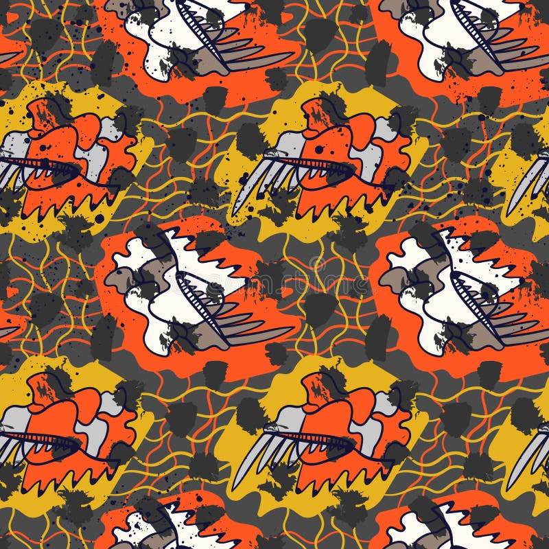 Seamless Abstract Hand Drawn Backdrop with Strange Pattern for Your ...