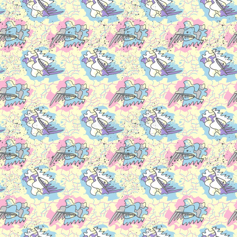 Seamless Abstract Hand Drawn Backdrop with Strange Pattern for Your ...