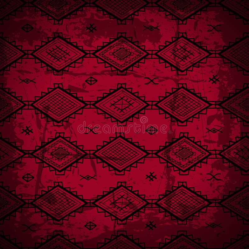 Seamless Abstract Hand-drawn Ethno Pattern, Tribal Background. Stock ...