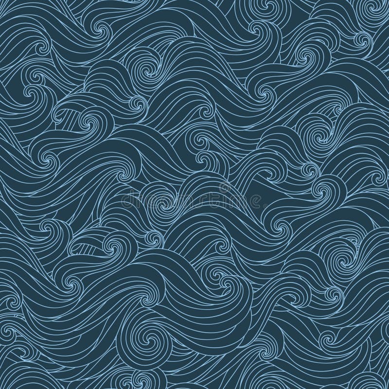 Seamless Abstract Hand-drawn Pattern, Waves Background Stock Vector ... Seamless Abstract Hand-drawn Pattern, Waves Background Stock Vector ...