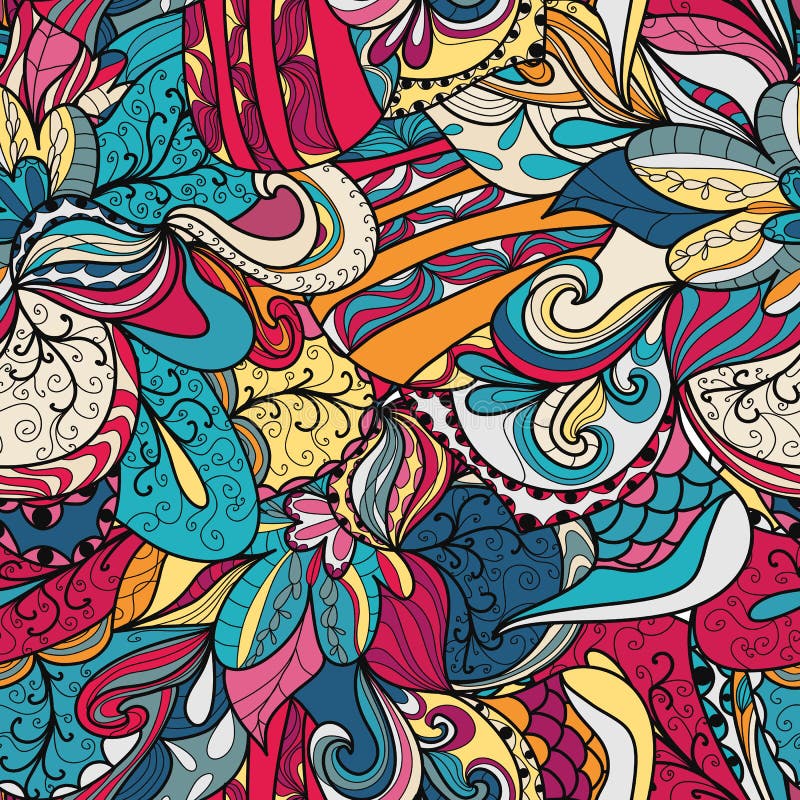 Seamless Abstract Hand-drawn Texture Stock Vector - Illustration of ...