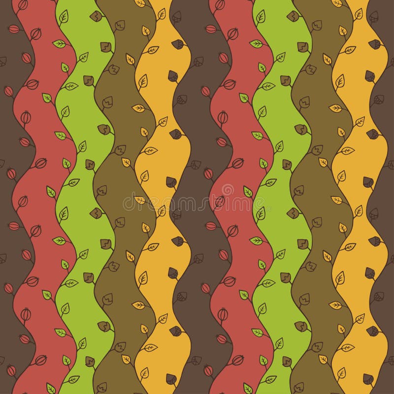 Seamless Abstract Hand Drawn Wave Pattern. Forest Stock Vector ...