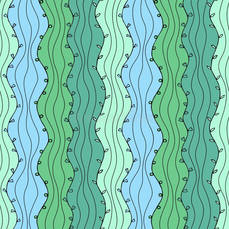 Seamless Abstract Hand Drawn Wave Pattern. Ocean Stock Vector ...