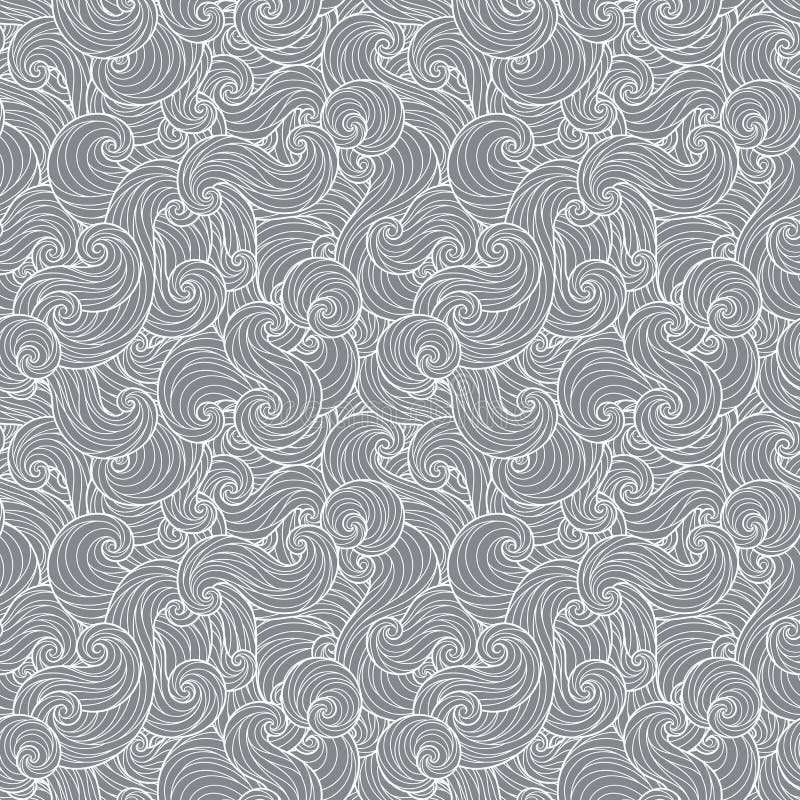 Seamless Abstract Hand-drawn Waves Pattern Stock Illustration ...
