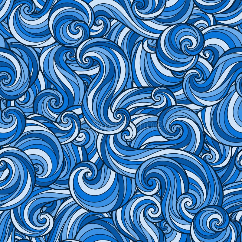 Abstract Multi-colored Waves Pattern with Swirls Stock Vector ...