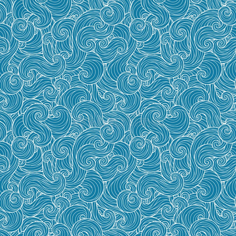 Seamless Abstract Hand-drawn Waves Pattern Stock Vector - Illustration ...