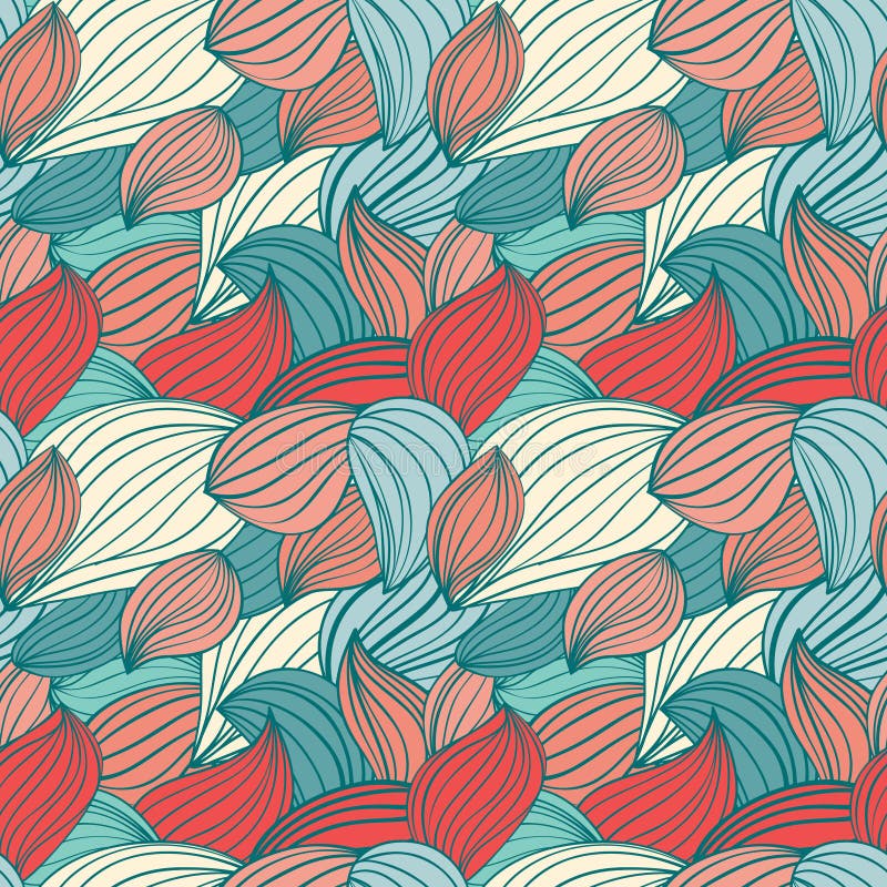 Seamless Abstract Hand-drawn Waves Pattern Stock Vector - Illustration ...